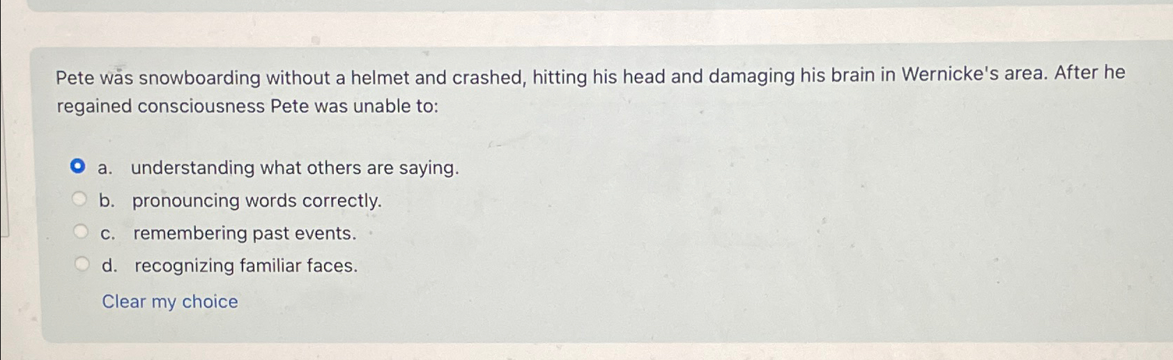 Solved Pete wăs snowboarding without a helmet and crashed, | Chegg.com