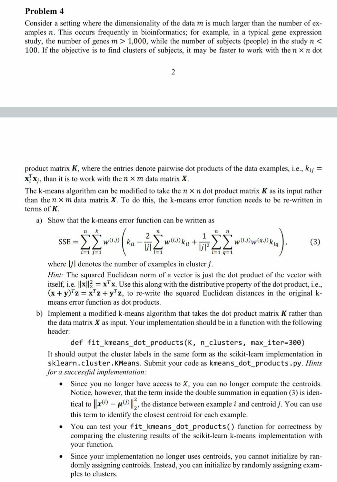 Solved Problem 2 The mean squared error (MSE) cost function | Chegg.com