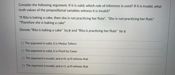 Solved Consider the following argument. If it is valid, | Chegg.com