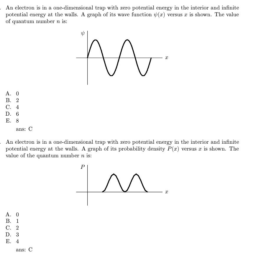 Solved An electron is in a one-dimensional trap with zero | Chegg.com