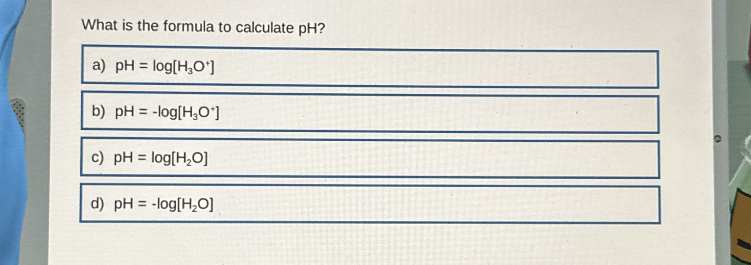 Solved What is the formula to calculate pH | Chegg.com