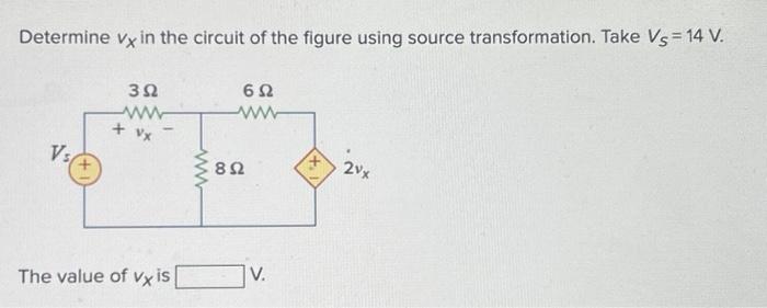 Solved Determine vx in the circuit of the figure using | Chegg.com