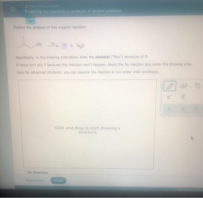 Solved Predicting the reactants or products of alcohol | Chegg.com