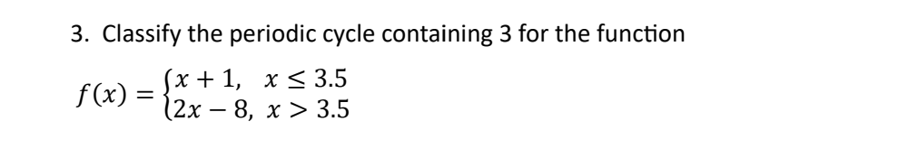 3. Classify the periodic cycle containing 3 for the | Chegg.com