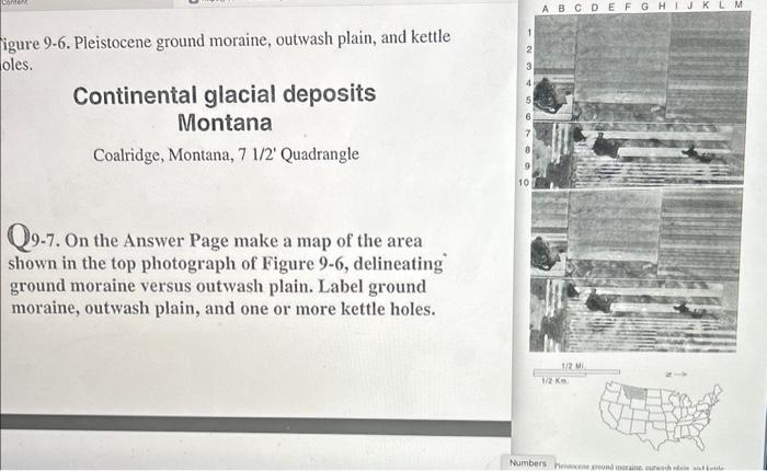 Solved igure 9-6. Pleistocene ground moraine, outwash plain, | Chegg.com