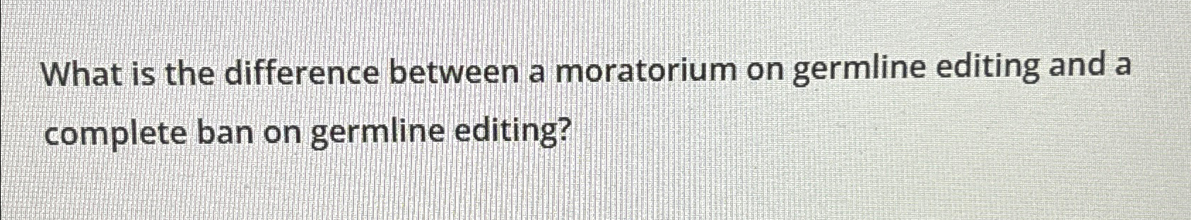 Solved What is the difference between a moratorium on | Chegg.com