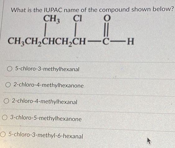 Solved What is the II IPAC name of the comnound shown | Chegg.com