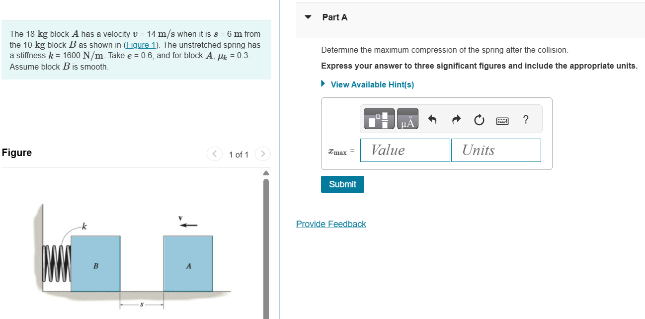 Solved The 18-kg ﻿block A has a velocity v=14ms ﻿when | Chegg.com