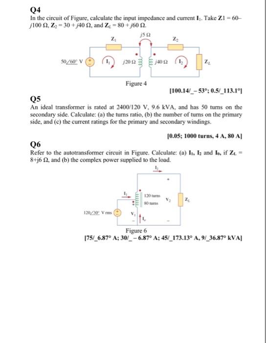 Solved Q4 In the circuit of Figure, calculate the input | Chegg.com
