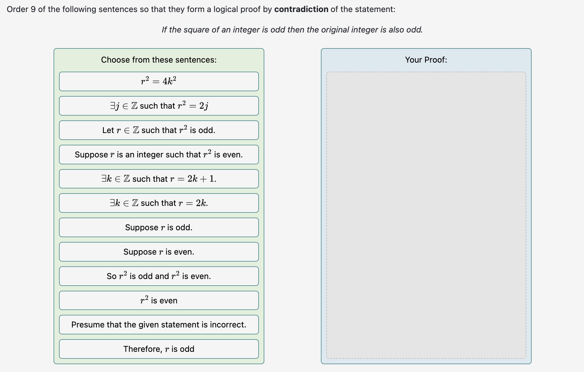 Solved Order 9 ﻿of the following sentences so that they form | Chegg.com