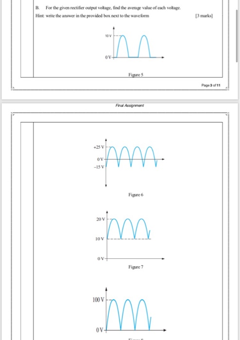 Solved B For the given rectifier output voltage, find the | Chegg.com