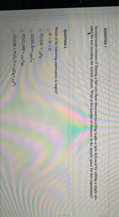 Solved QUESTION 1 An experiment consists of flipping a fair | Chegg.com