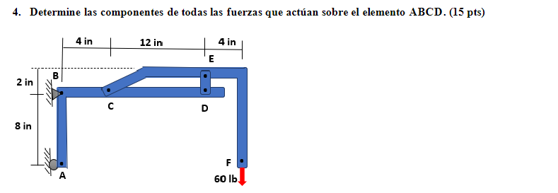 Solved 4. Determine las componentes de todas las fuerzas | Chegg.com Solved 4. Determine las componentes de todas las fuerzas | Chegg.com