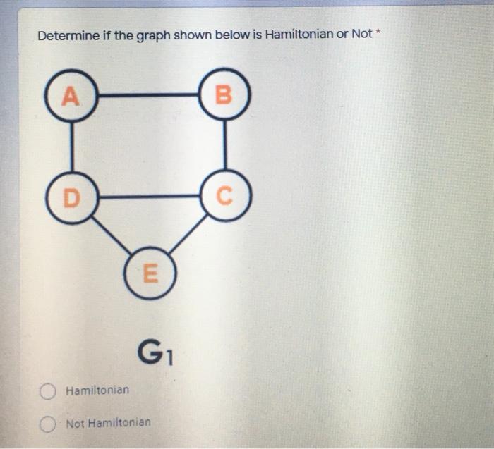 Solved Determine if the graph shown below is Hamiltonian or | Chegg.com