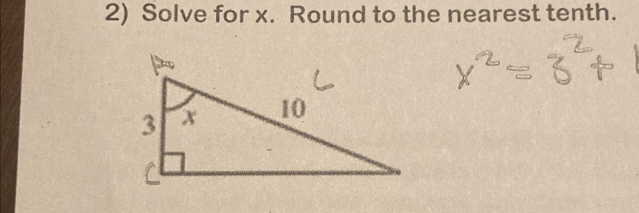 Solved Solve for x. ﻿Round to the nearest tenth. | Chegg.com