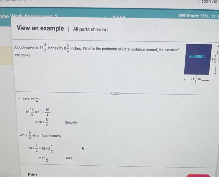 Solved A book cover is 921 inches by 945 inches. What is the | Chegg.com