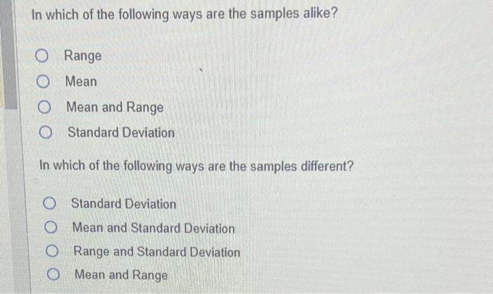 Solved Compute the mean, range, and standard deviation for | Chegg.com