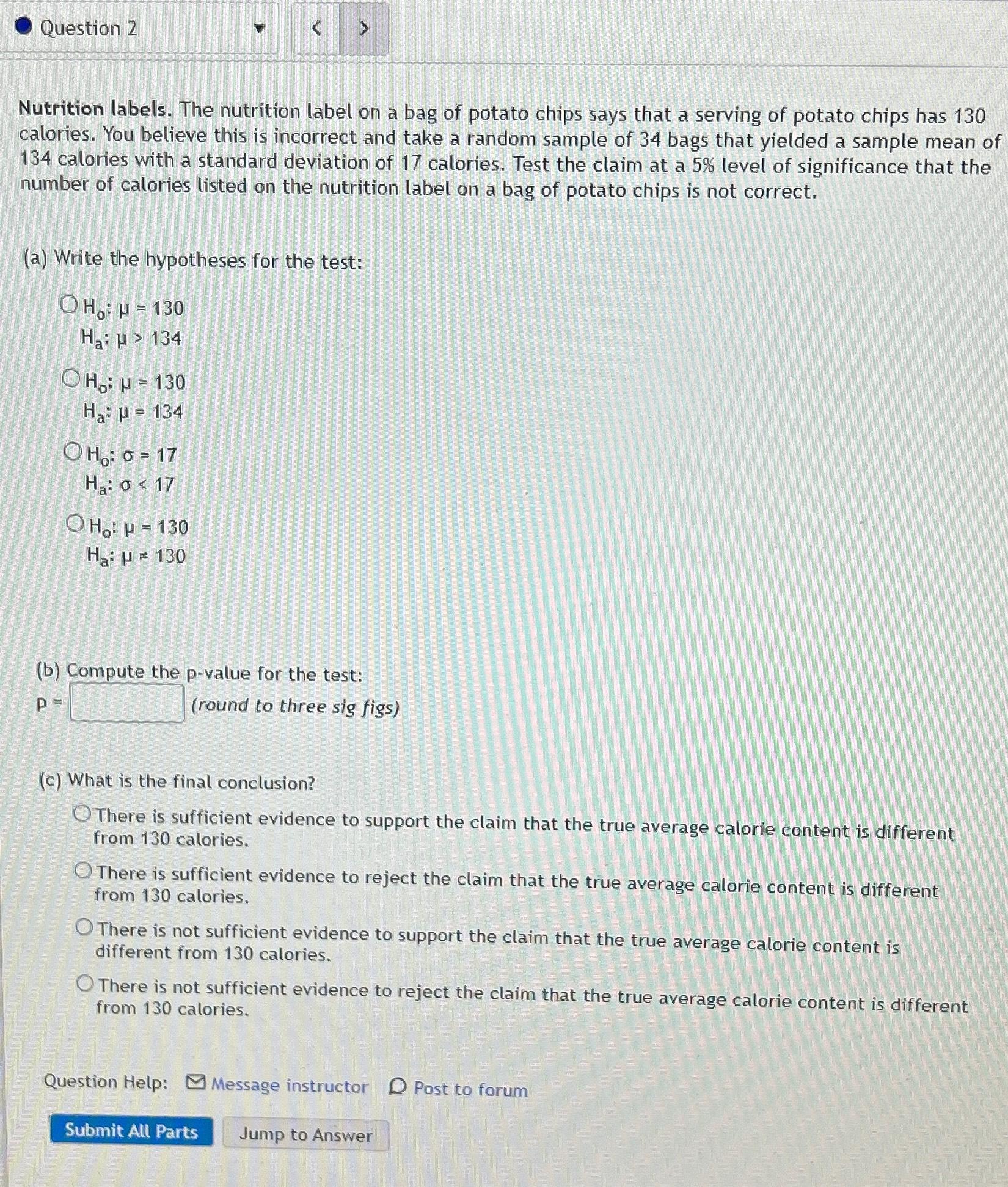 Solved Question 2Nutrition labels. The nutrition label on a | Chegg.com