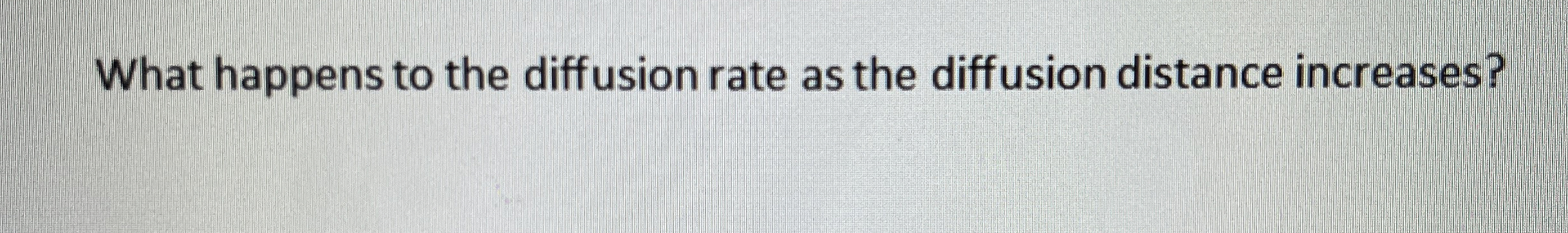 Solved What happens to the diffusion rate as the diffusion | Chegg.com