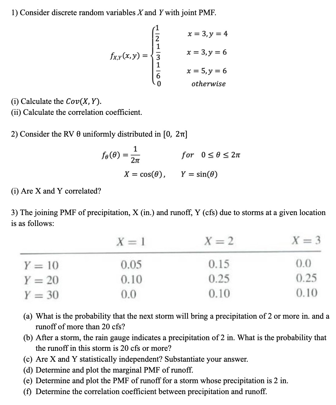 Solved Consider Discrete Random Variables X and Y with 6335