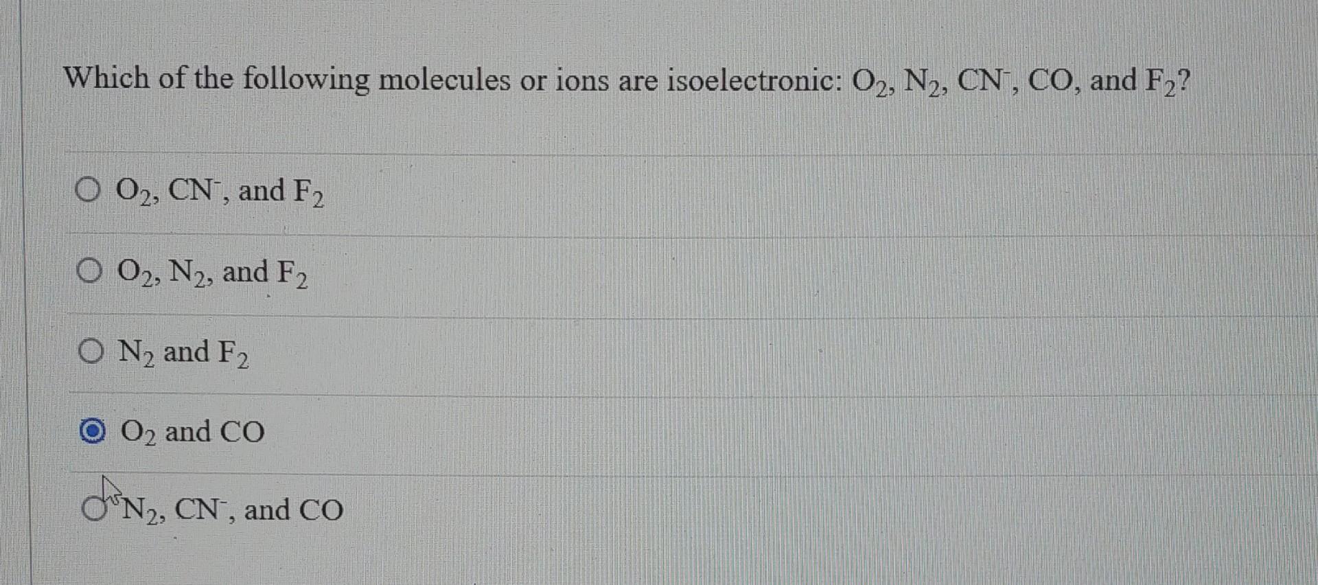 Solved Which of the following molecules or ions are | Chegg.com