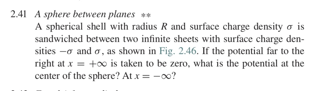 Solved 2.41 ﻿A sphere between planes **A spherical shell | Chegg.com