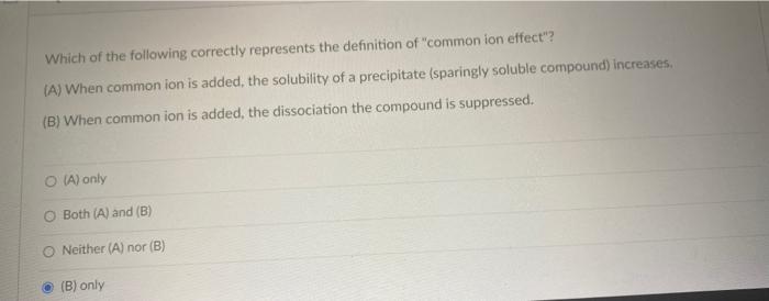Solved Which of the following correctly represents the | Chegg.com