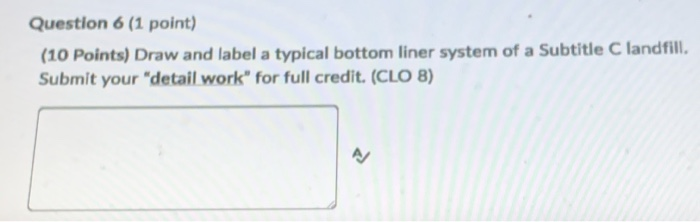 Solved Question 6 (1 point) (10 Points) Draw and label a | Chegg.com