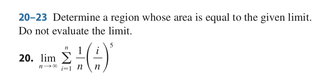 Solved 20-23 ﻿Determine a region whose area is ﻿equal to | Chegg.com