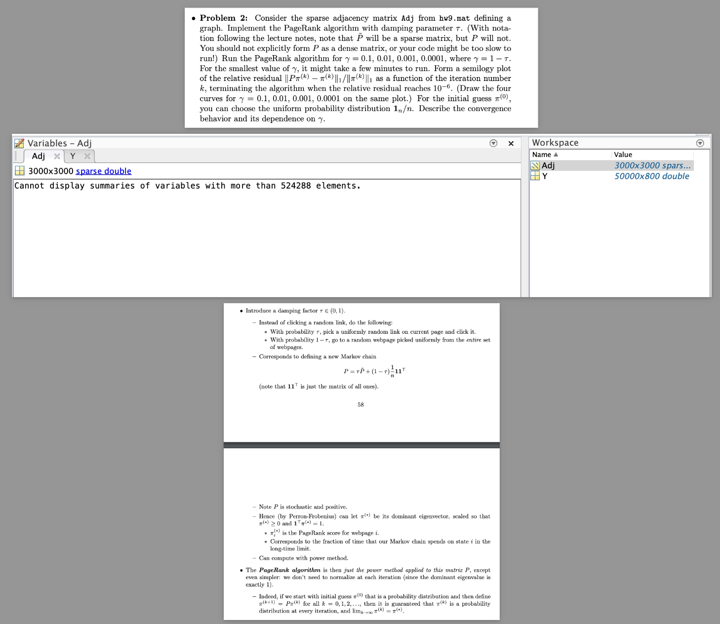 Problem 2: Consider the sparse adjacency matrix Adj | Chegg.com