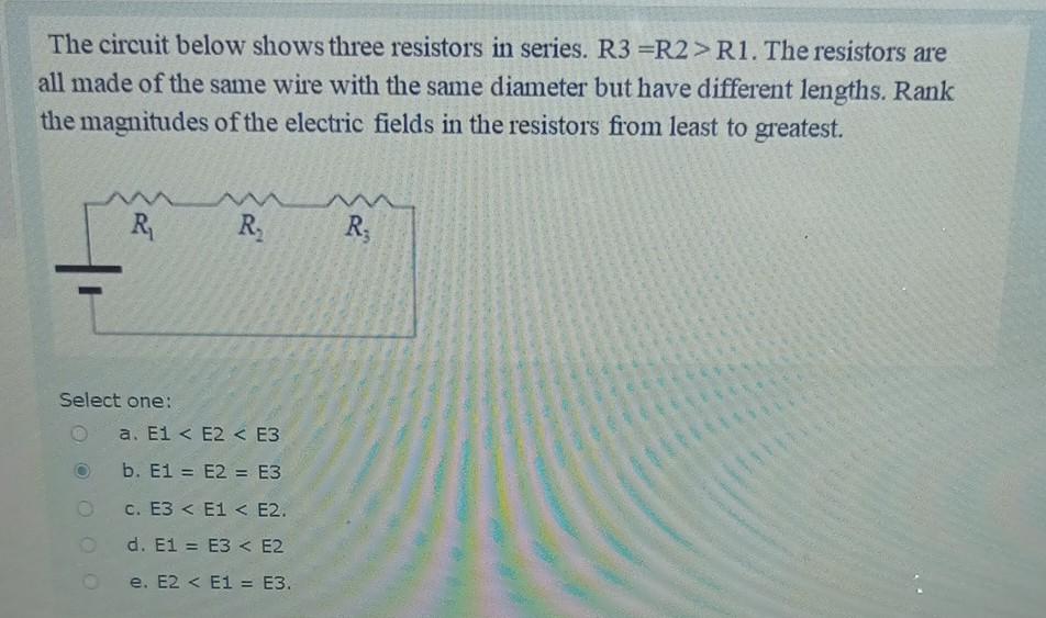 Solved The circuit below shows three resistors in series. R3 | Chegg.com