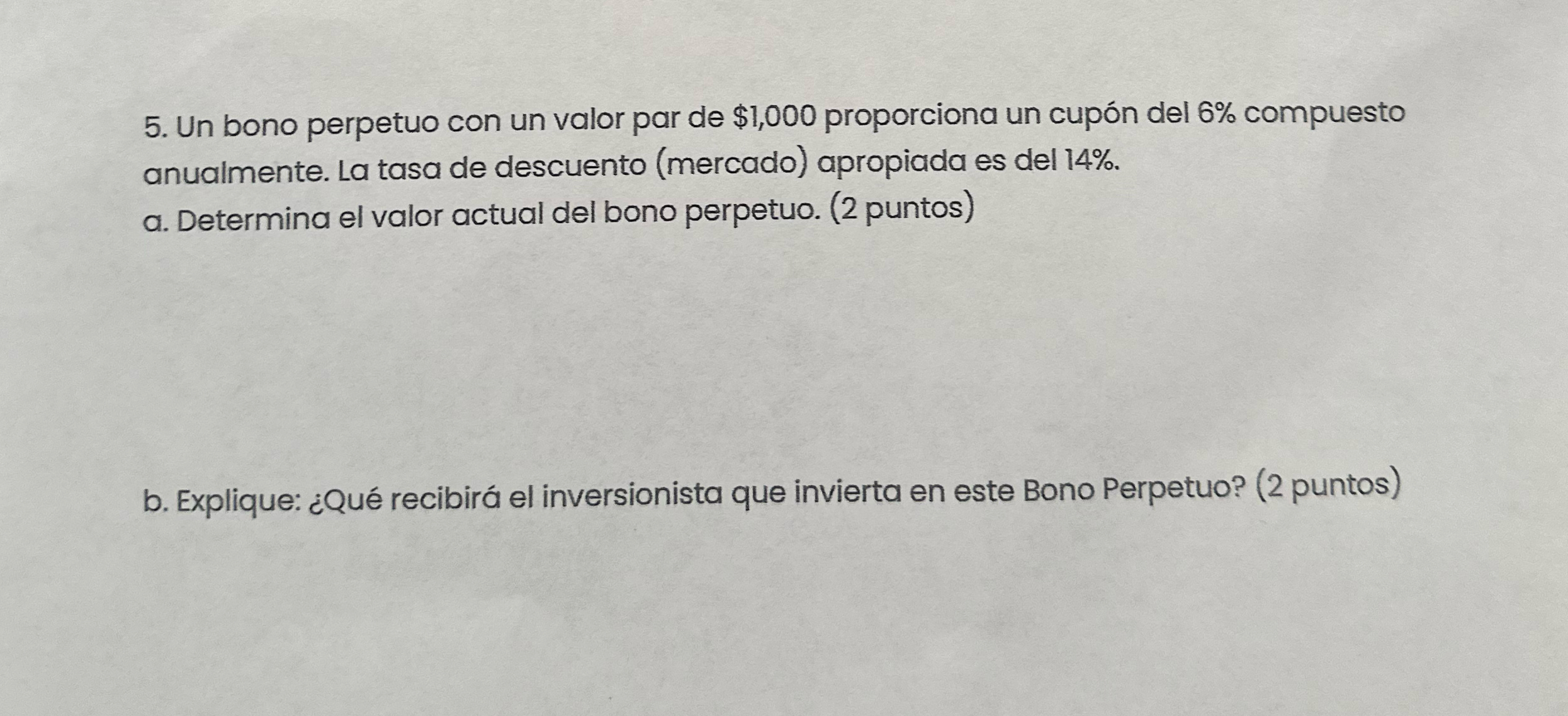 Solved Un bono perpetuo con un valor par de $1,000 | Chegg.com
