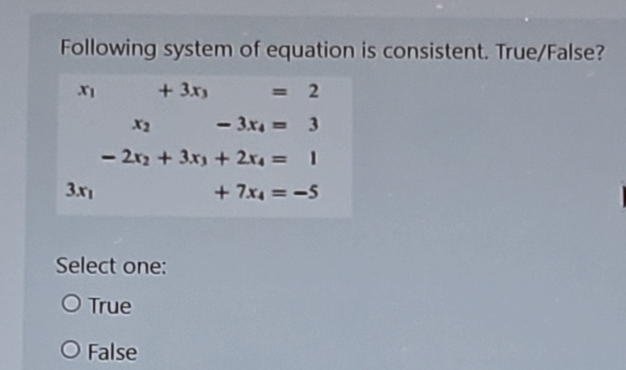 Following system of equation is consistent. | Chegg.com