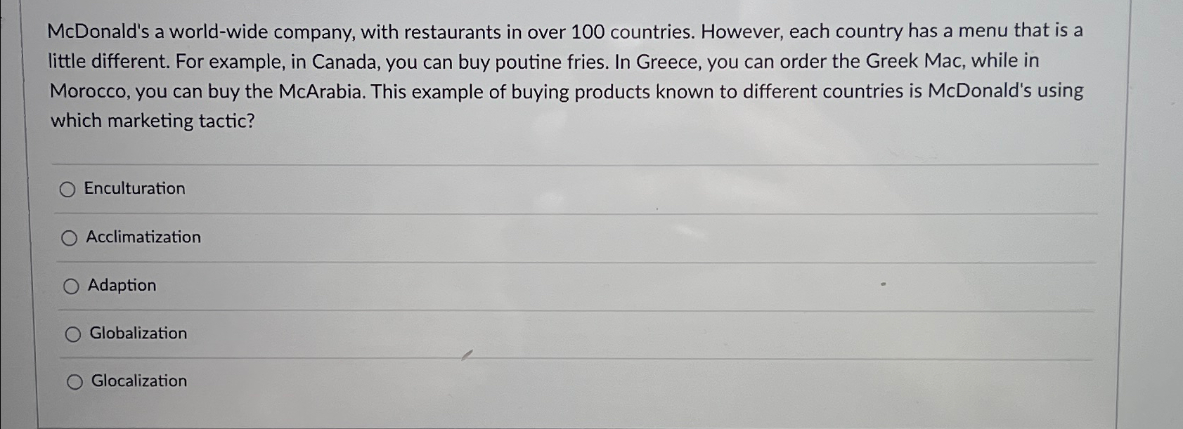 Solved McDonald's a world-wide company, with restaurants in | Chegg.com