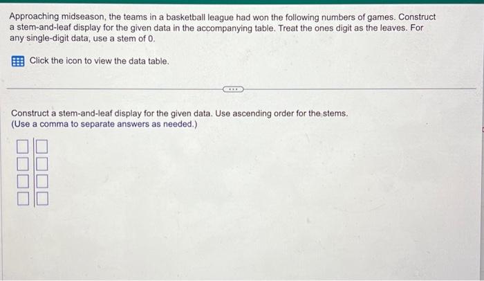 Solved Approaching midseason, the teams in a basketball | Chegg.com