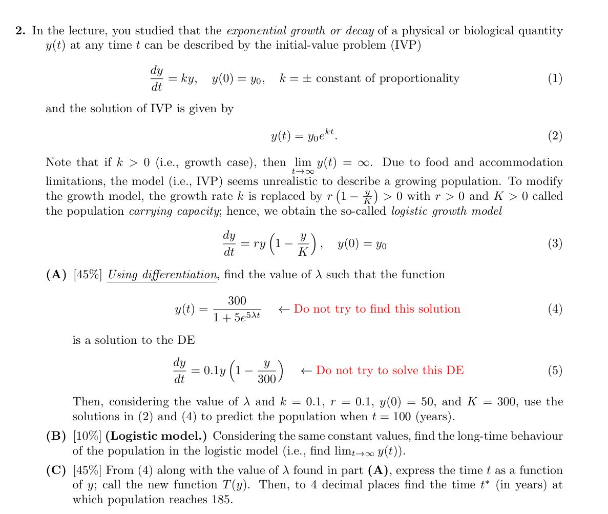 Solved In ﻿the lecture, you studied that the exponential | Chegg.com