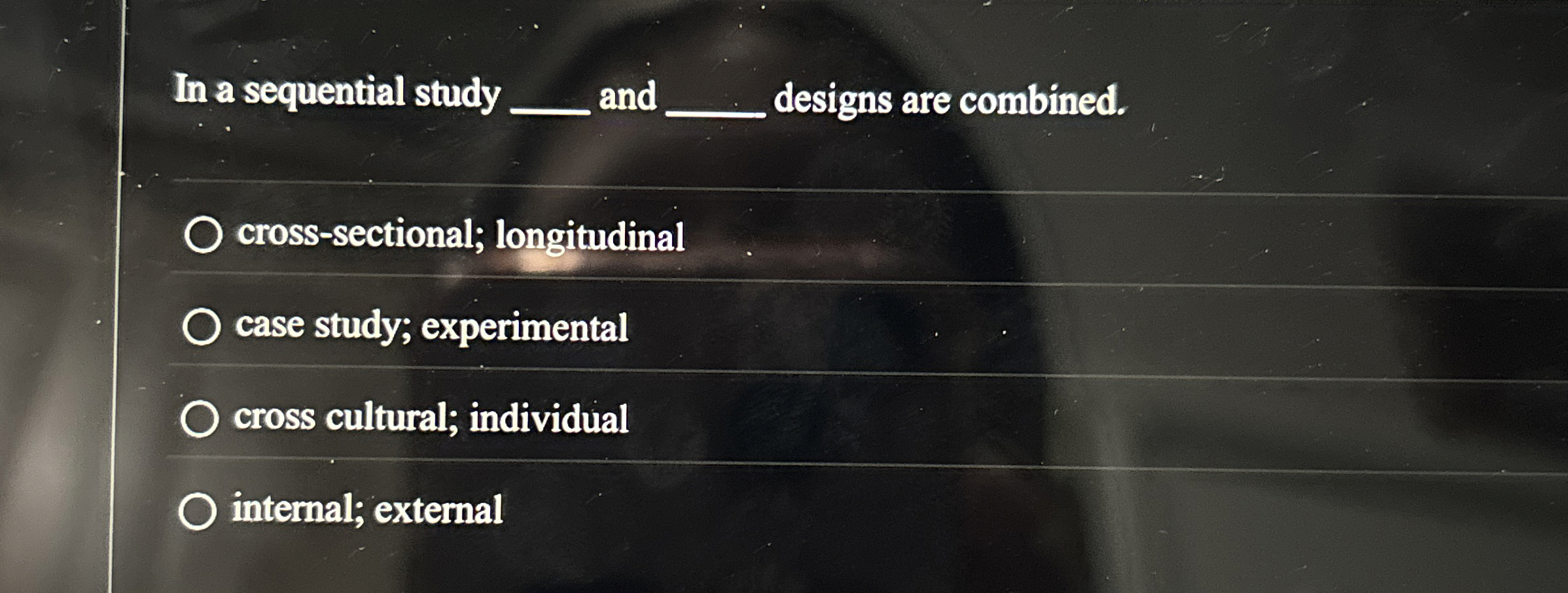 Solved In a sequential studyanddesigns are | Chegg.com