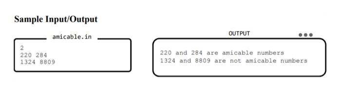 Solved Amicable numbers are two different numbers where the | Chegg.com