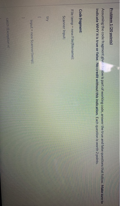 Solved Problem 1(20 points) Assuming the code fragment given | Chegg.com