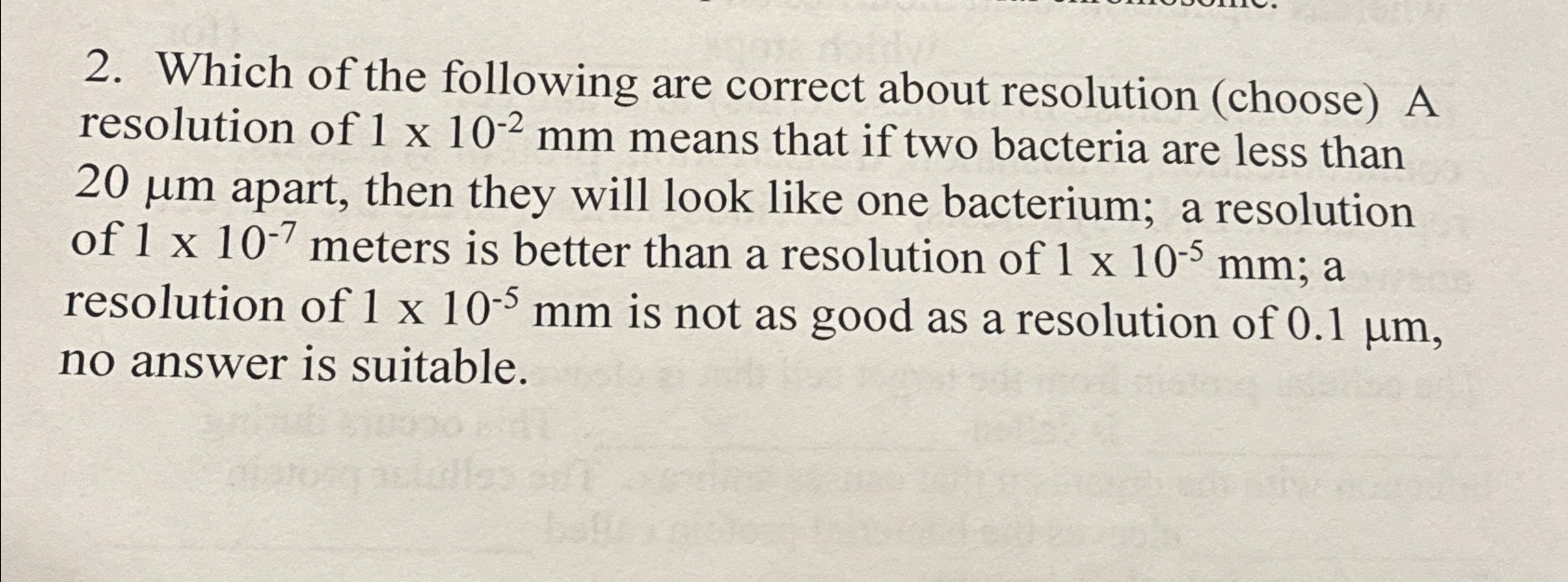 Solved Which of the following are correct about resolution | Chegg.com