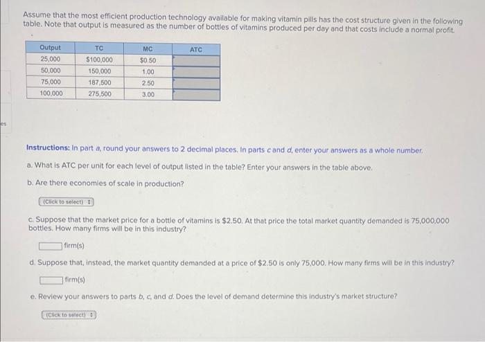 Solved Assume that the most efficient production technology | Chegg.com