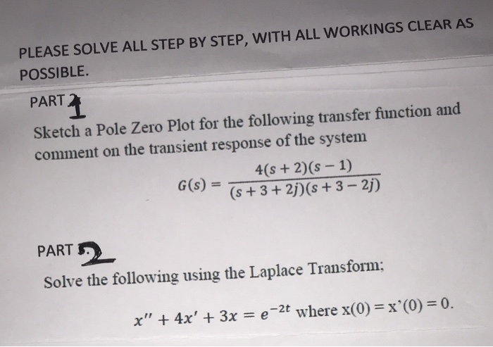 Solved PLEASE SOLVE ALL STEP BY STEP, WITH ALL WORKINGS | Chegg.com