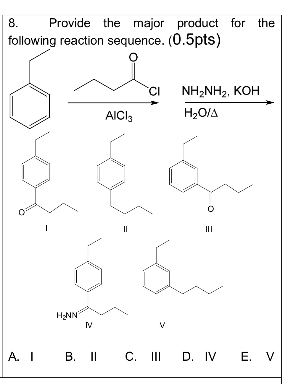 Solved Provide the major product for the following reaction | Chegg.com