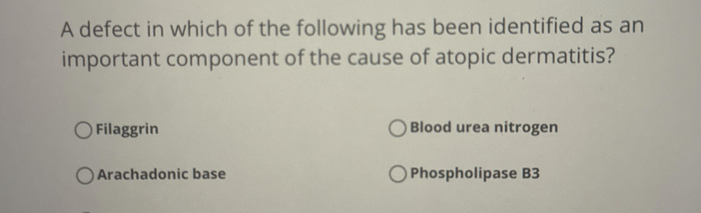 Solved A defect in which of the following has been | Chegg.com