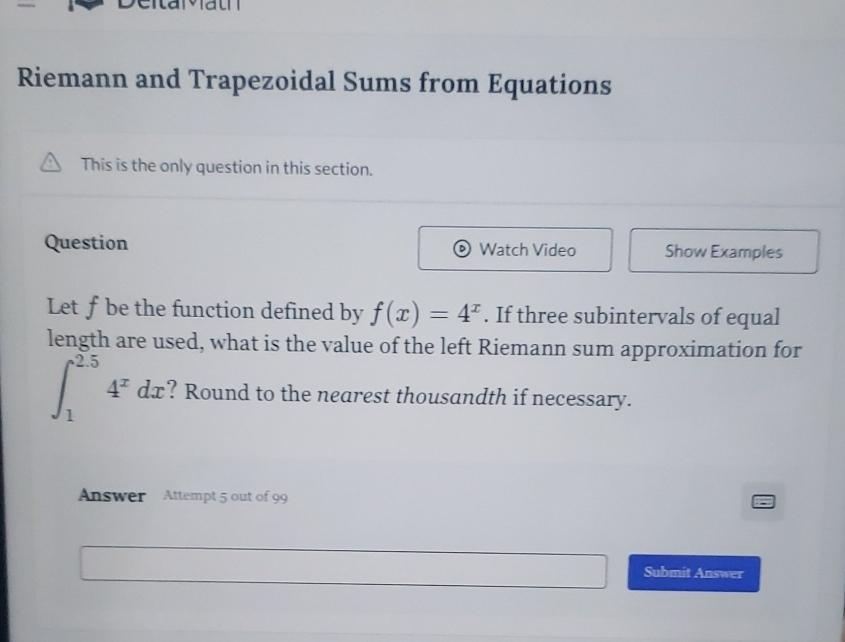 Solved Riemann and Trapezoidal Sums from EquationsΔ ﻿This is | Chegg.com