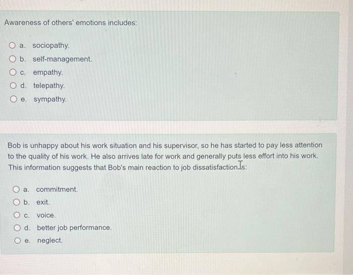 Solved According to the EVLN model, people who are | Chegg.com