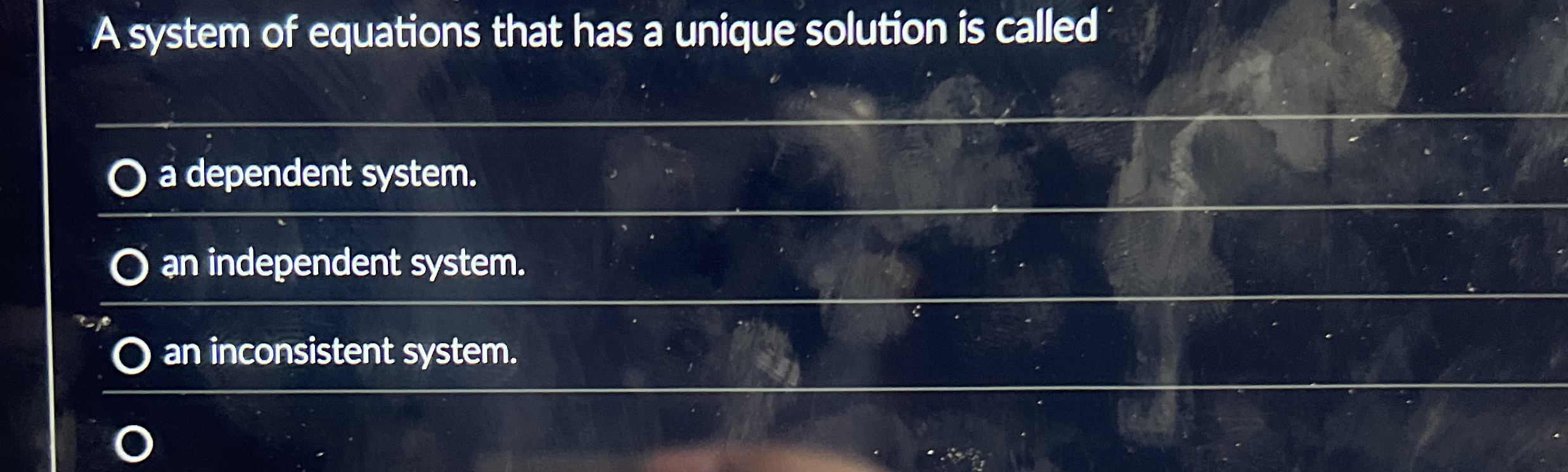 Solved A system of equations that has a unique solution is | Chegg.com