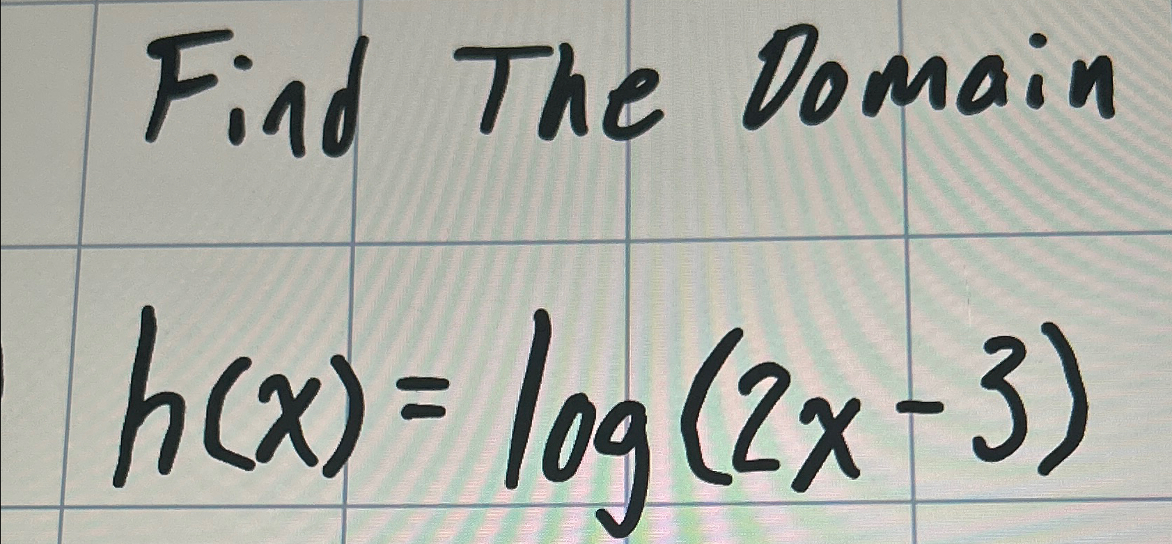 Solved Find The Domainh(x)=log(2x-3) | Chegg.com
