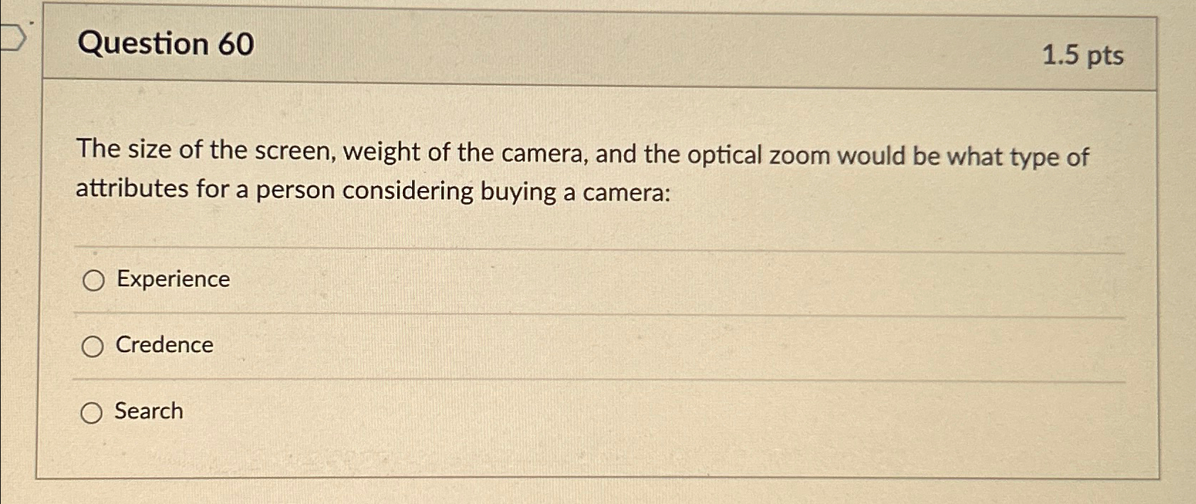 Solved Question 601.5ptsThe size of the screen, weight of | Chegg.com