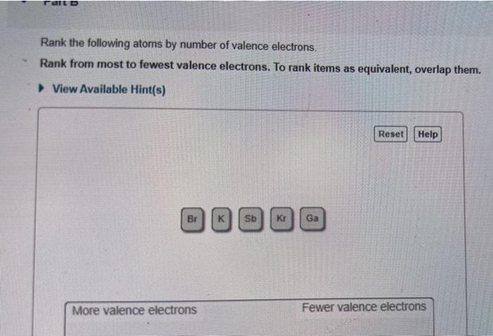 Solved Part A Rank the following elements by atomic radius. | Chegg.com